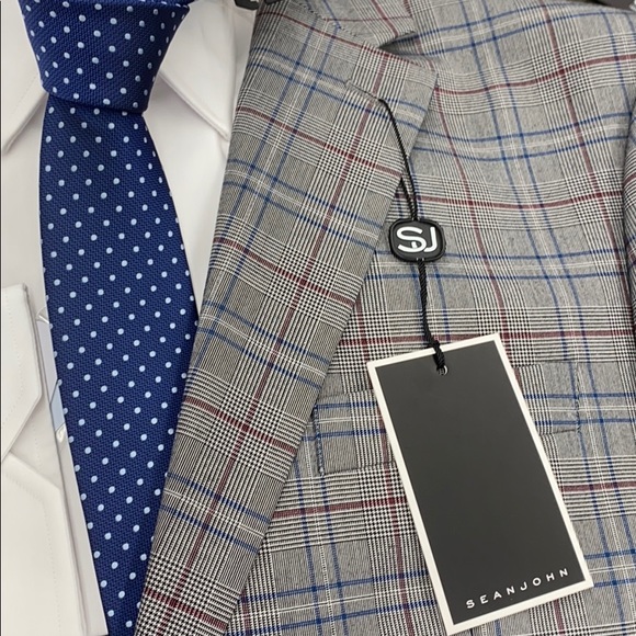 Sean John | Suits & Blazers | Sean John Grey Plaid Suit | Poshmark